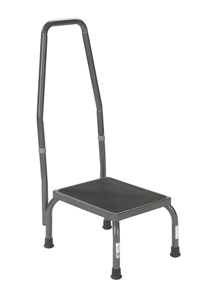 Sturdy Foot Stool with Handrail | Living Aids | BEK Medical